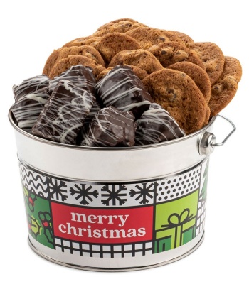 Merry Christmas Crispy Cookie & Brownie Bucket